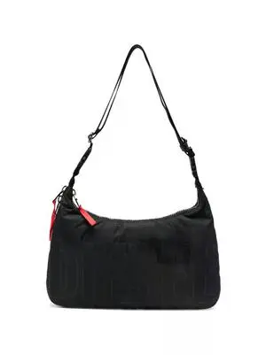 DIESEL® Logo Embossed Ripstop Shoulder Bag - Black