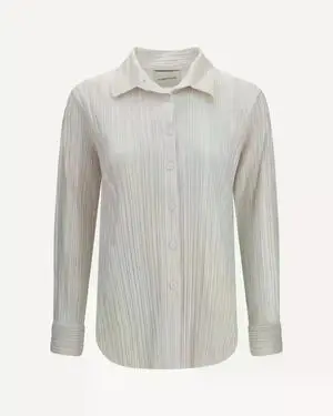 GONGDID DESIGN Plissé Long-sleeve Shirt - Neutrals