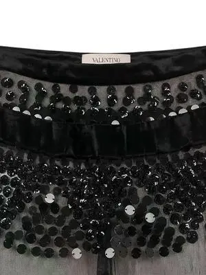 Valentino Garavani Embellished Ruffled A-line Skirt