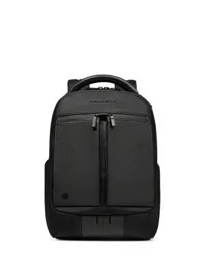 PIQUADRO Logo-plaque Panelled Backpack - Black