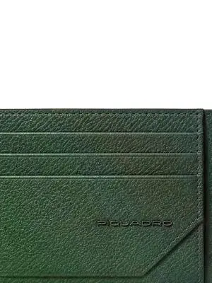 PIQUADRO Logo-plaque Pebbled Card Holder