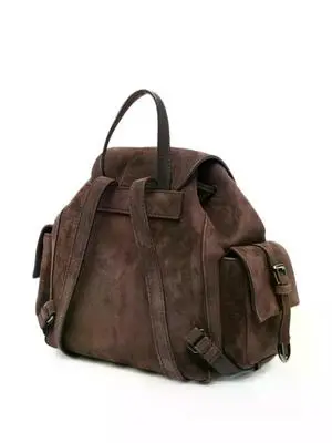 Brunello Cucinelli Sartorial Suede-finish Buckle-fastening Backpack
