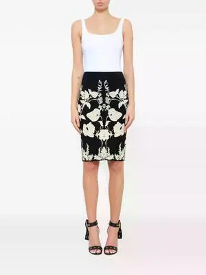 Alexander McQueen Floral-intarsia Pencil Skirt