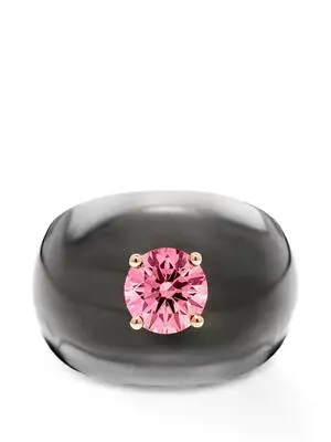 SOLO FOR DIAMONDS Diamond-embellished Dome Ring - Silver