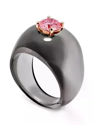 SOLO FOR DIAMONDS Diamond-embellished Dome Ring