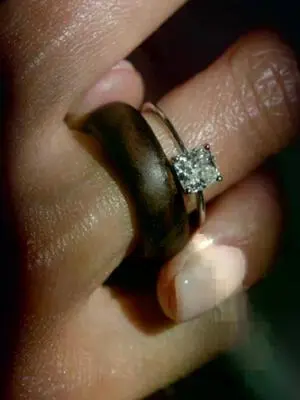 SOLO FOR DIAMONDS Lab-grown Diamond Wood-detail Ring - Silver