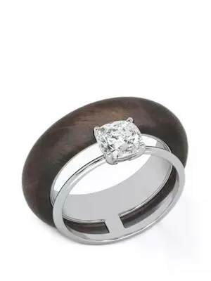SOLO FOR DIAMONDS Lab-grown Diamond Wood-detail Ring