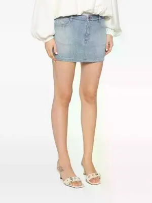 Ermanno Scervino Patterned Mini Denim Skirt