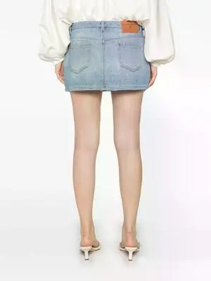 Ermanno Scervino Patterned Mini Denim Skirt