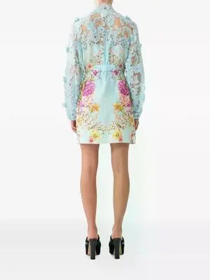 Camilla Lace-sleeve Mini Dress