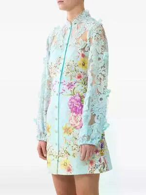 Camilla Lace-sleeve Mini Dress