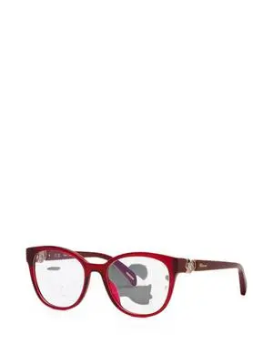 Chopard Crystal-embellished Oval-frame Glasses - Red