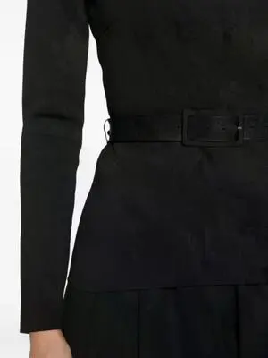 TOM FORD Belted Long-sleeve Sweater - Black