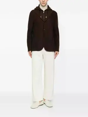 Eleventy Hooded Wool Jacket - Brown