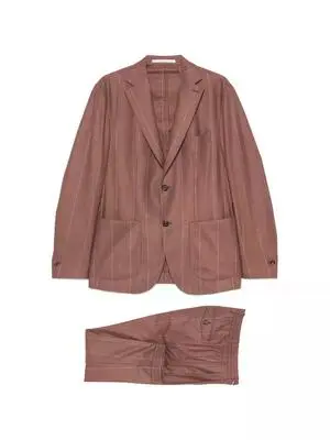 Eleventy Pinstripe-pattern Suit - Brown