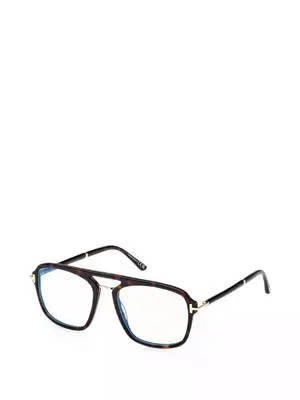 TOM FORD Tortoiseshell-effect Pilot-frame Glasses - Brown
