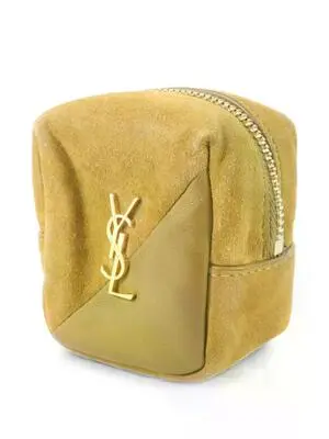 Saint Laurent Logo-plaque Suede Pouch
