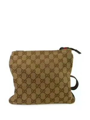 Gucci 2000's Gg Canvas Web-stripe Shoulder Bag