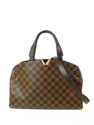 LOUIS VUITTON Damier Kensington Bowling Tote Bag - Brown