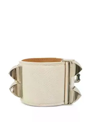 Hermès Collier De Chien Leather Bracelet - Silver