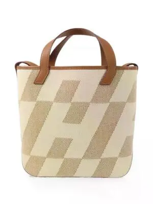 Hermès 2022 27 Cabas H En Biais Shoulder Bag - Neutrals