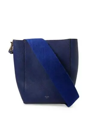 Celine Small Leather Bucket Bag - Blue
