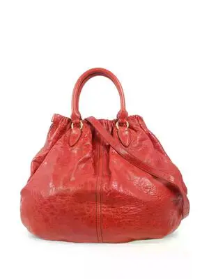 Miu Miu Two-way Leather Tote Bag - Red