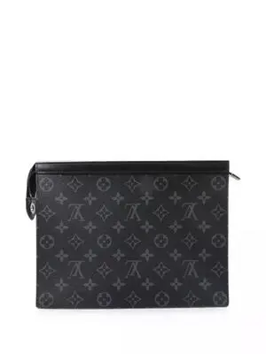 LOUIS VUITTON Mm Monogram Eclipse Pochette Voyage Clutch Bag