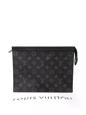 LOUIS VUITTON Mm Monogram Eclipse Pochette Voyage Clutch Bag
