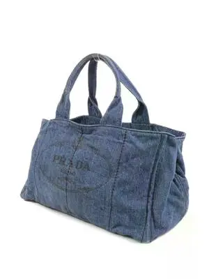 Prada Canapa Tote Bag - Blue