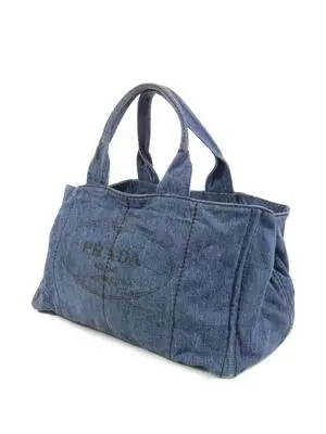 Prada Canapa Tote Bag - Blue