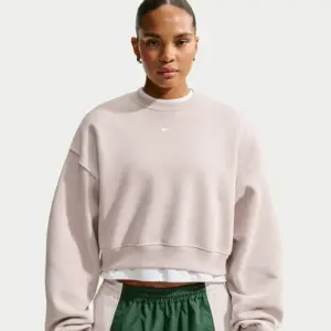 Nike Studio Fleece Medium Weight Oversized Cropped Crew - Brown