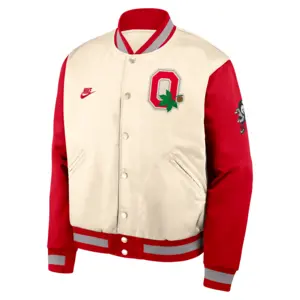 Nike Ohio State Legacy College Full-snap Bomber Jacket - Brown