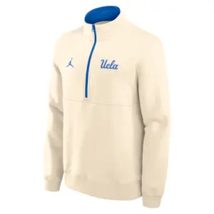 Nike Ucla Primetime Primary Logo Jordan Brand College 1/2-zip Crew - Brown