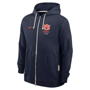 Nike Auburn Sideline Standard Issue Dri-fit College Full-zip Hoodie - Blue