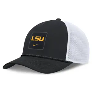 Nike Lsu Sideline Gameday Rope College Trucker Adjustable Hat - Black