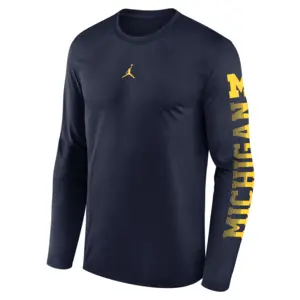 JORDAN Michigan Primetime Legend Brand Dri-fit College Long-sleeve T-shirt - Blue