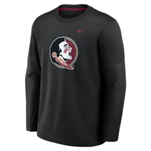Nike Florida State Sideline Coaches Therma-fit College Long-sleeve T-shirt - Black