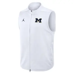 JORDAN Brand Michigan Primetime Victory Therma-fit College Full-zip Vest - White