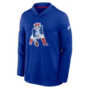 Nike New England Patriots Dri-fit Long-sleeve Hooded Top - Blue