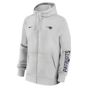 Nike New England Patriots Club Nfl Full-zip Hoodie - Grey