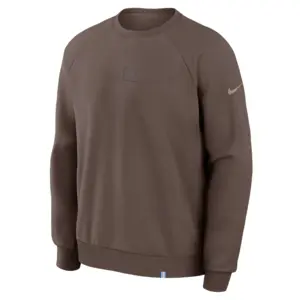 Nike Detroit Lions Primary Dri-fit Nfl Pullover Crew - Brown