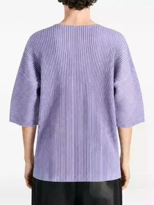Issey Miyake Pleated V-neck T-shirt