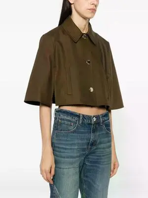 Max Mara Water-repellent Cropped Gabardine Cape - Brown