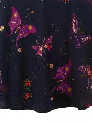 Valentino Garavani Butterfly Print Puffed Sleeve Mini Dress