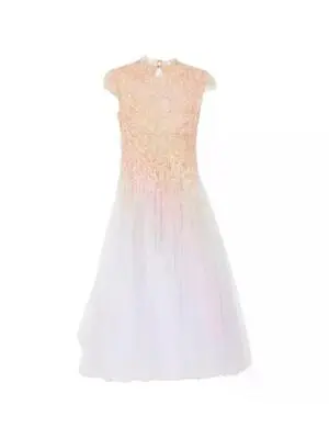 MONTSAND Ombre Cut-out Laced Tulle Dress - Purple