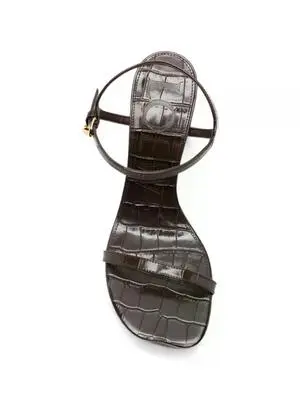 Loewe Crocodile-effect Heeled Sandals