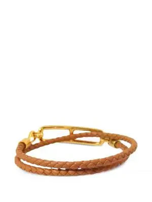 Hermès Roulis Braided Leather Bracelet - Brown
