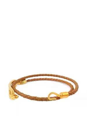 Hermès Roulis Braided Leather Bracelet - Brown