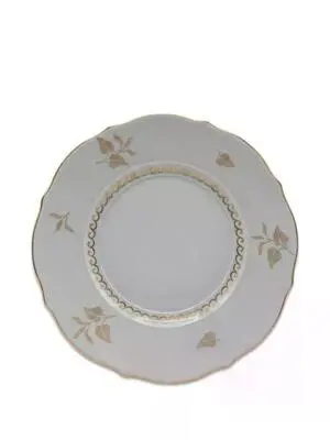 GINORI 1735 Elegance Leaf-print Plate - White